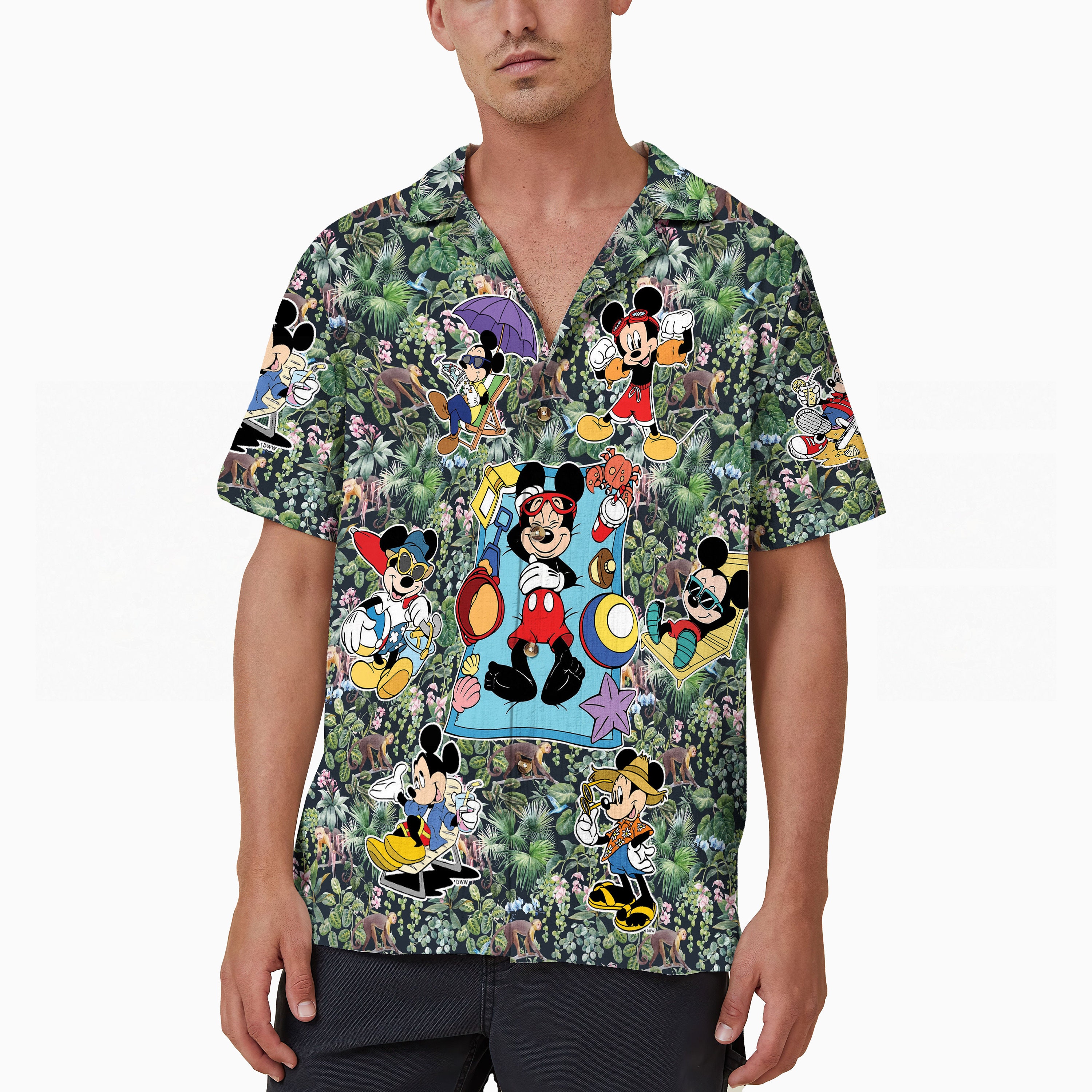 Disney Mickey Aloha Button Up Shirt, Tropical Hawaiian Shirt sold by ...
