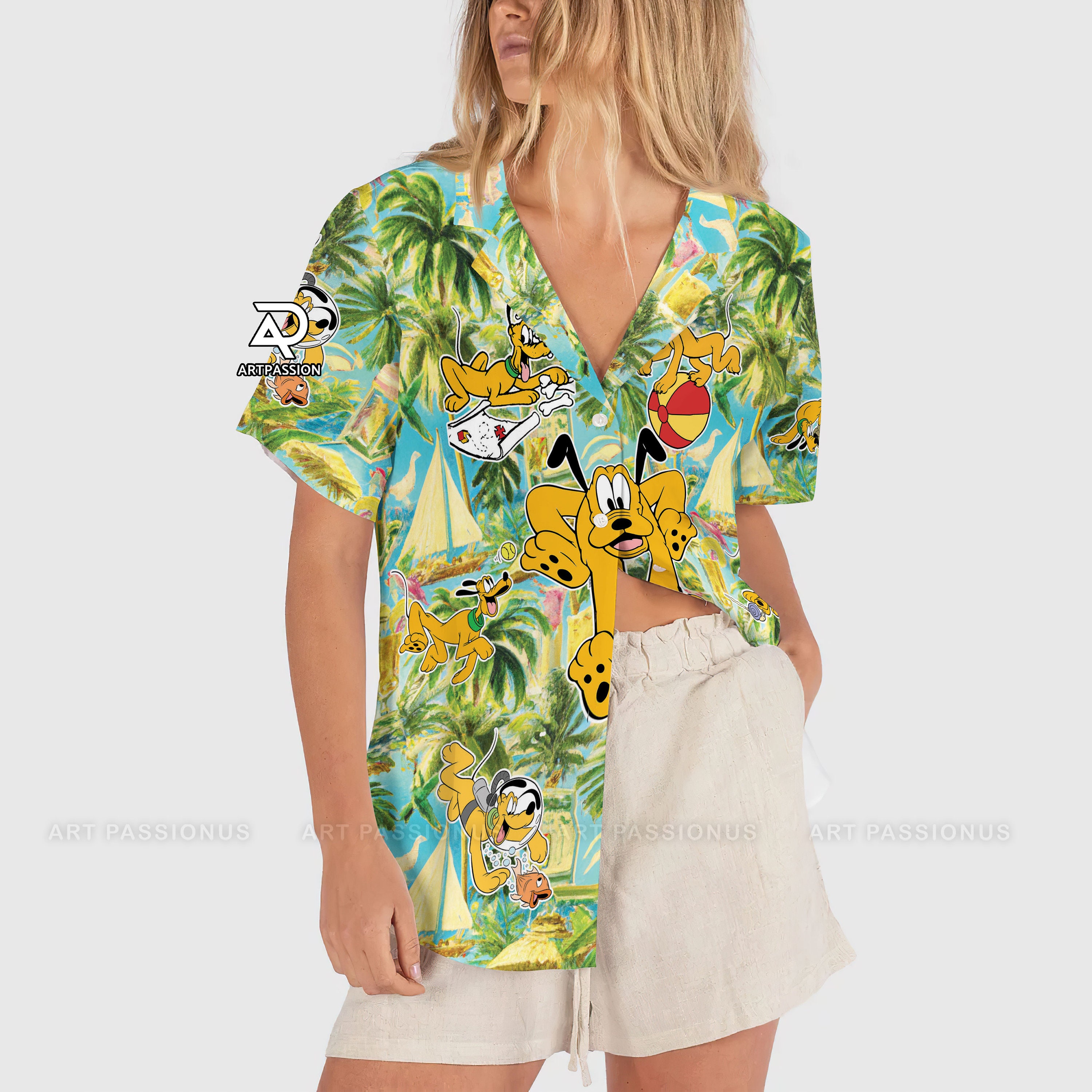 Funny Disney Pluto Hawaiian Shirt, Pluto Tropical Aloha sold by St. Pierre & Miquelon | SKU ...