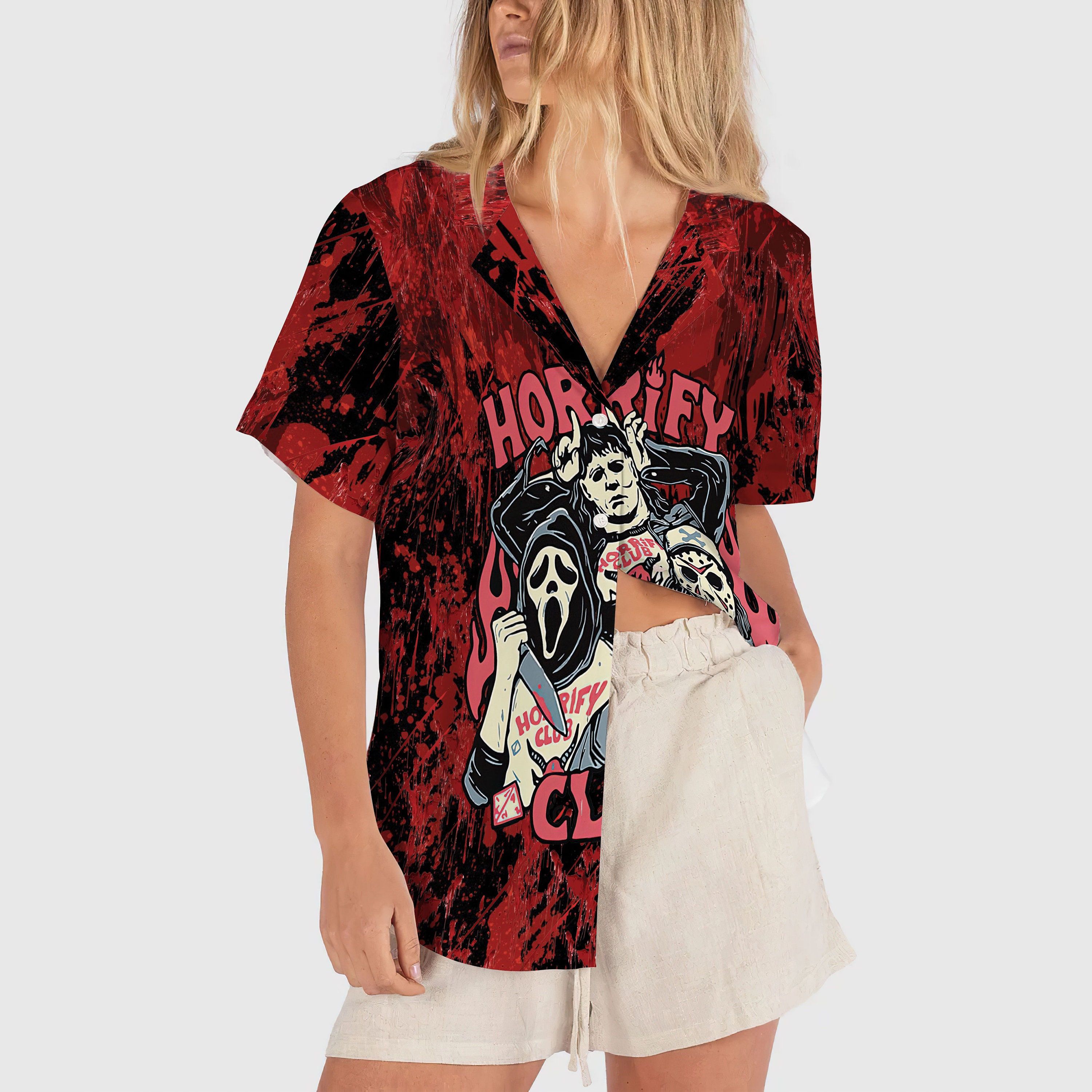 Horror Characters Horrify Club Halloween Horror Movie Hawaiian Shirt ...