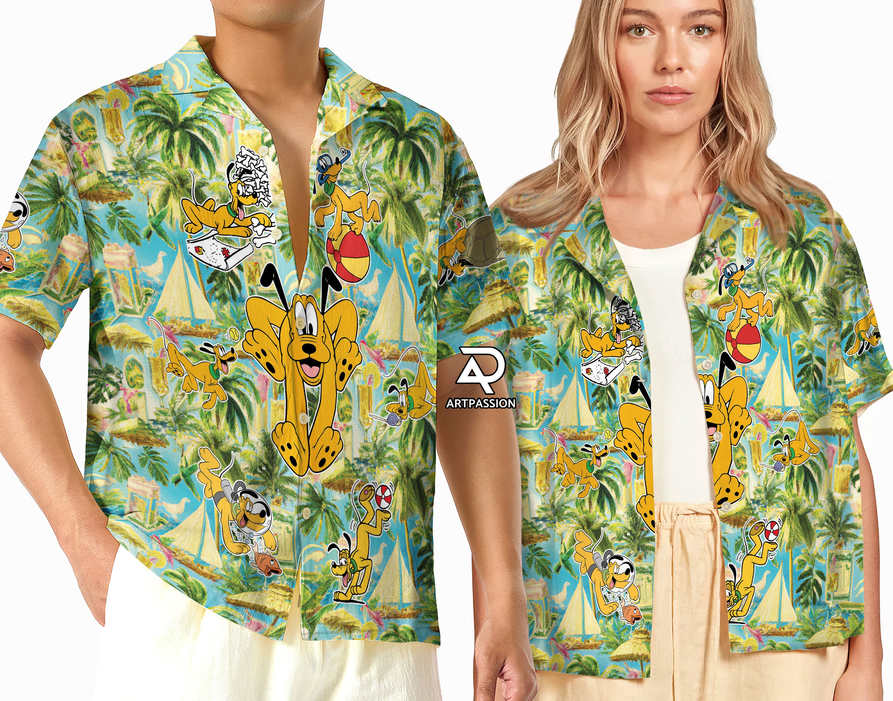 Funny Disney Pluto Hawaiian Shirt, Pluto Tropical Aloha sold by St. Pierre & Miquelon | SKU ...