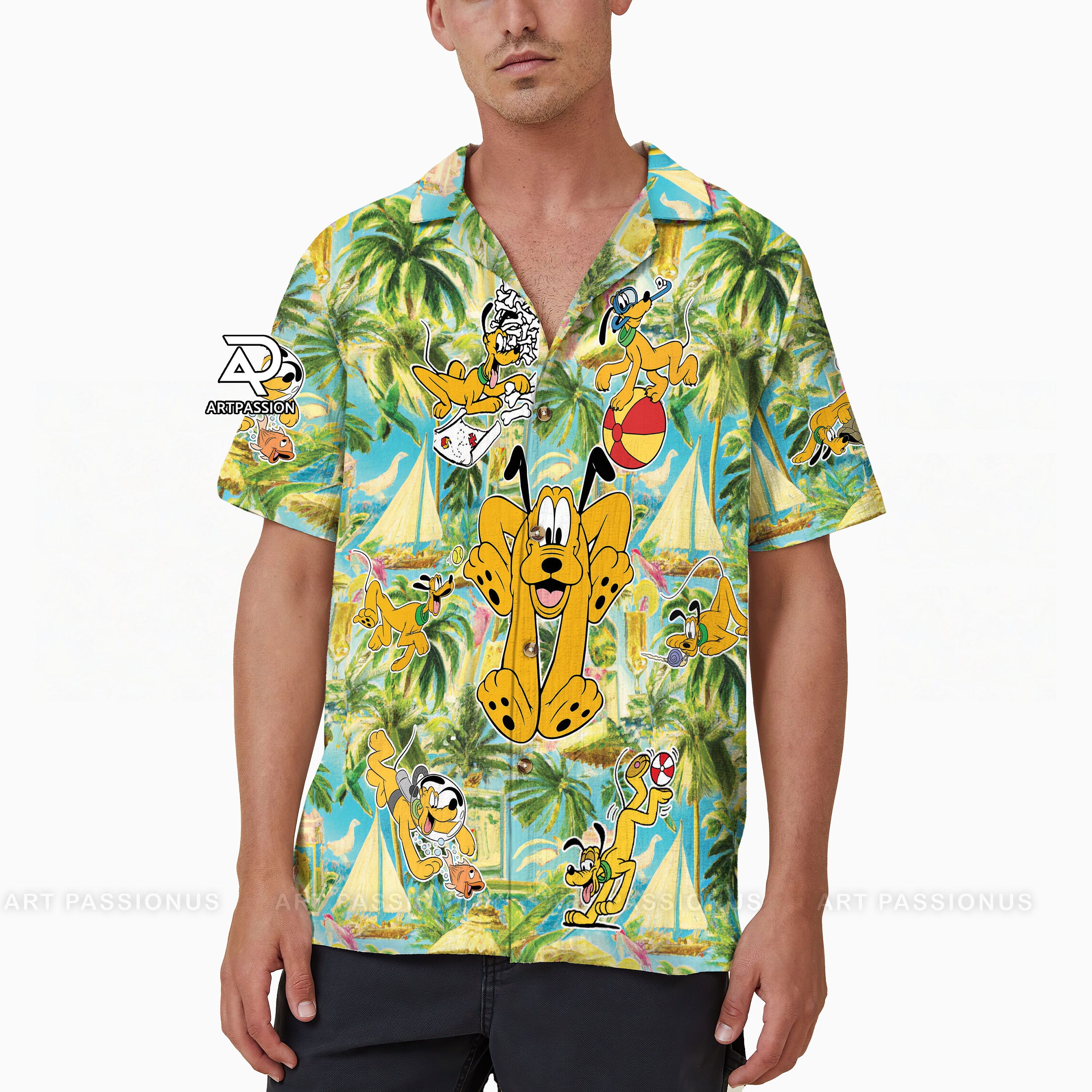 Funny Disney Pluto Hawaiian Shirt, Pluto Tropical Aloha sold by St. Pierre & Miquelon | SKU ...