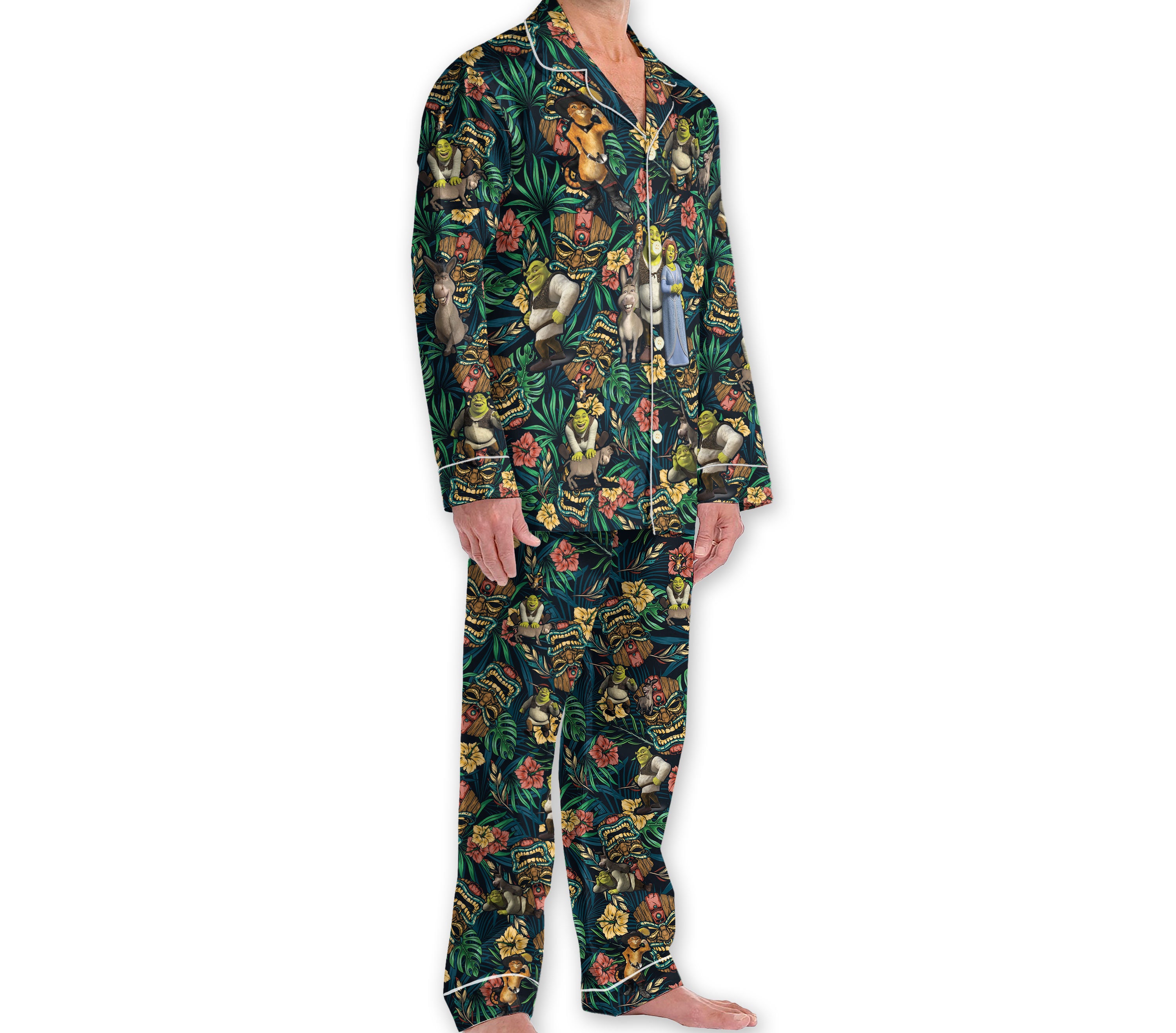 Funny Shrek Aloha Matching Pajamas Set Disney Enchanted Tiki Room ...