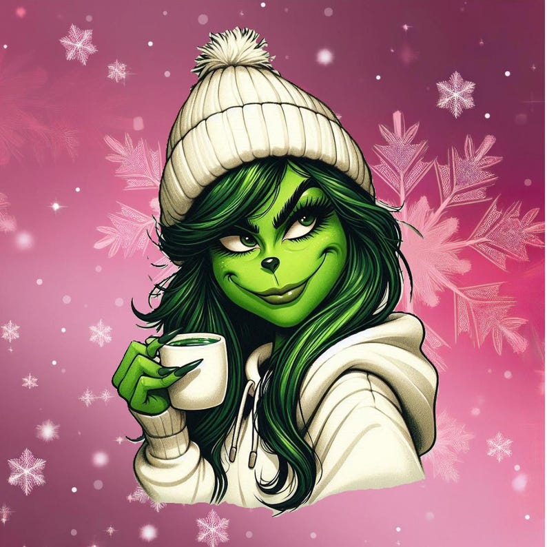 Lady Grinch 2, Girl Grinch Instant Download, PNG, JPEG - Etsy