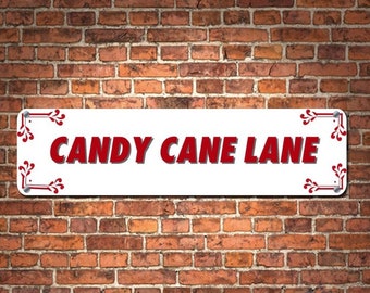 Candy Cane Lane Sign - Etsy UK