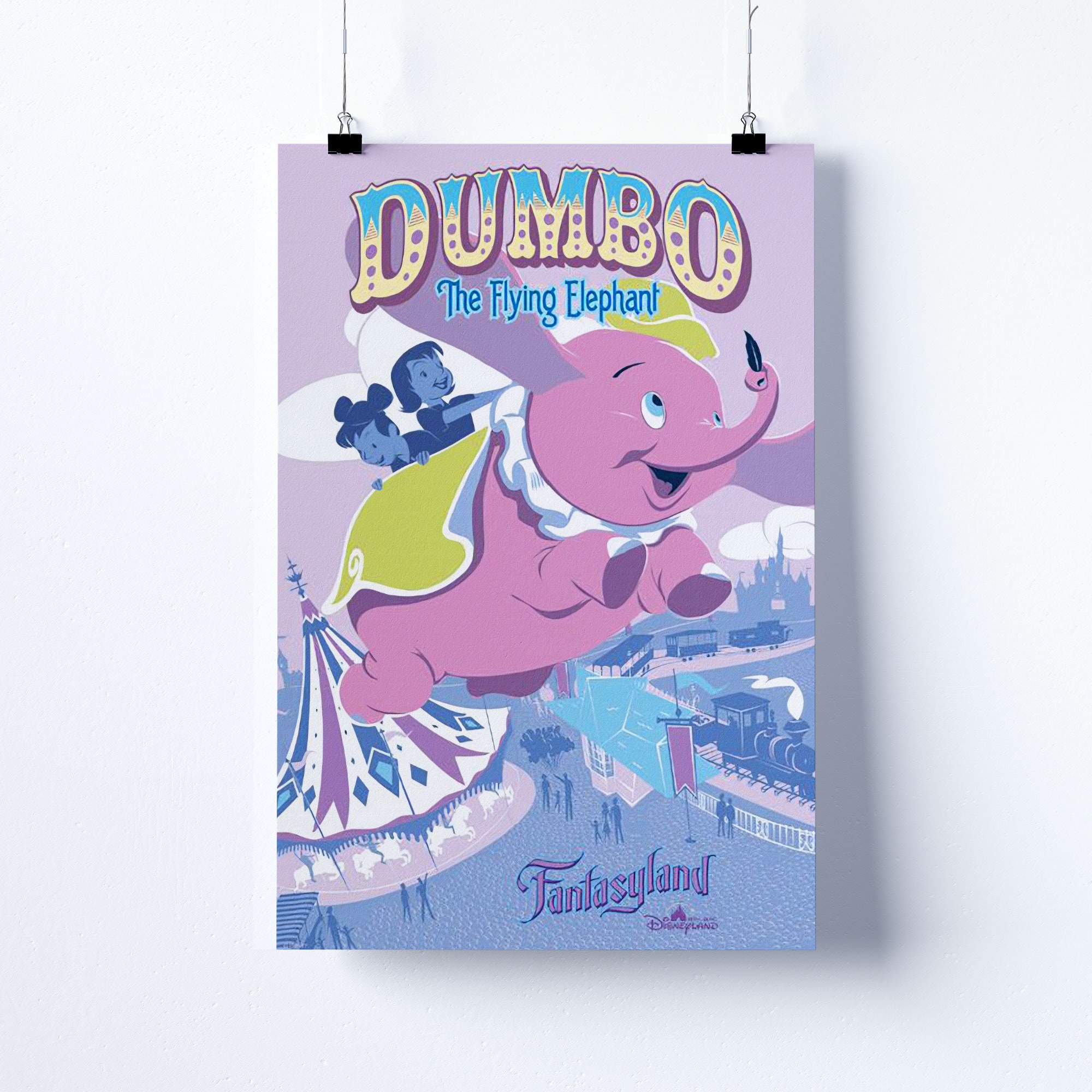 Dumbo The Flying Elephant Poster, Storybook Circus Fantasy Land Poster ...