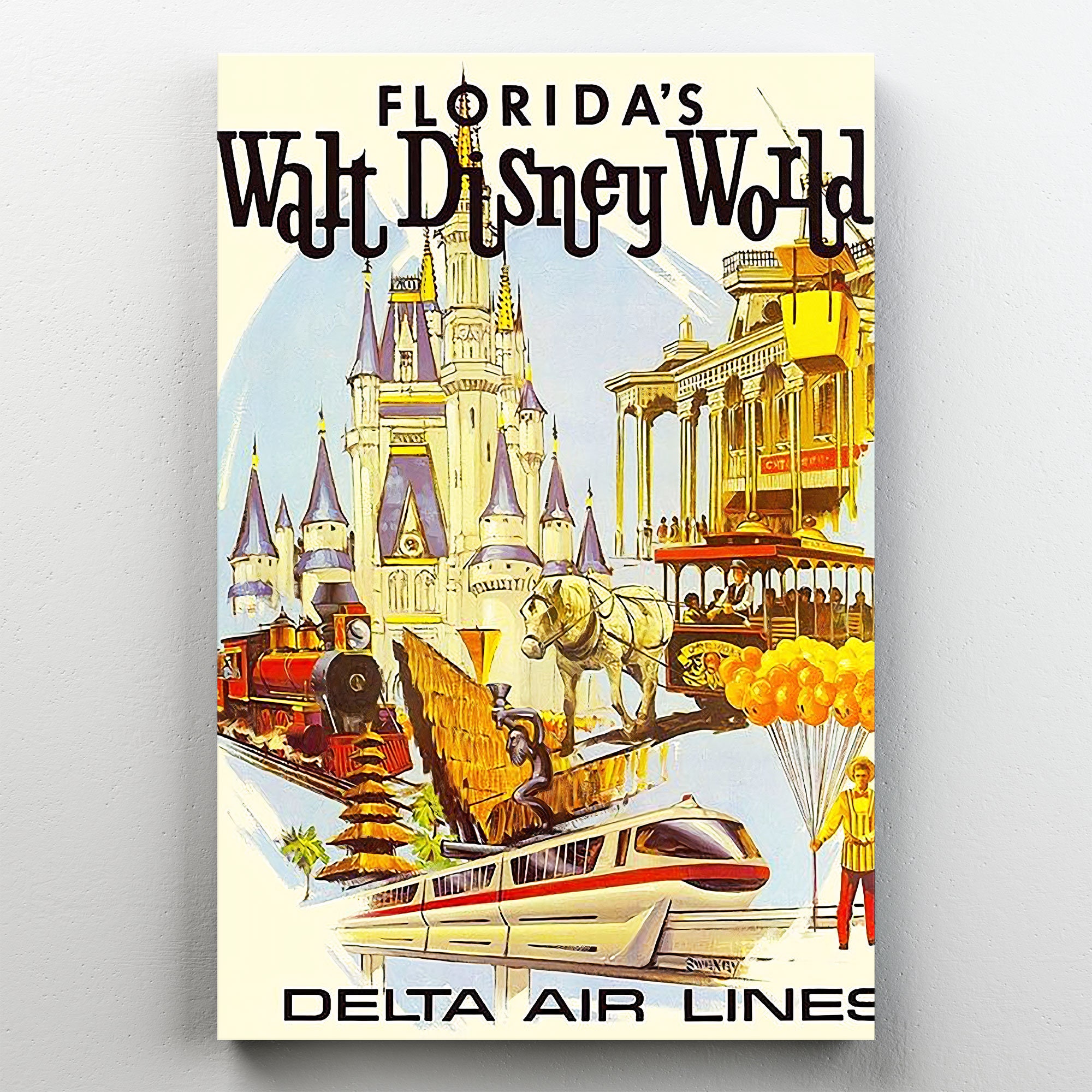 Disney World Retro Poster with Florida Vintage Art sold by Mark Jones ...