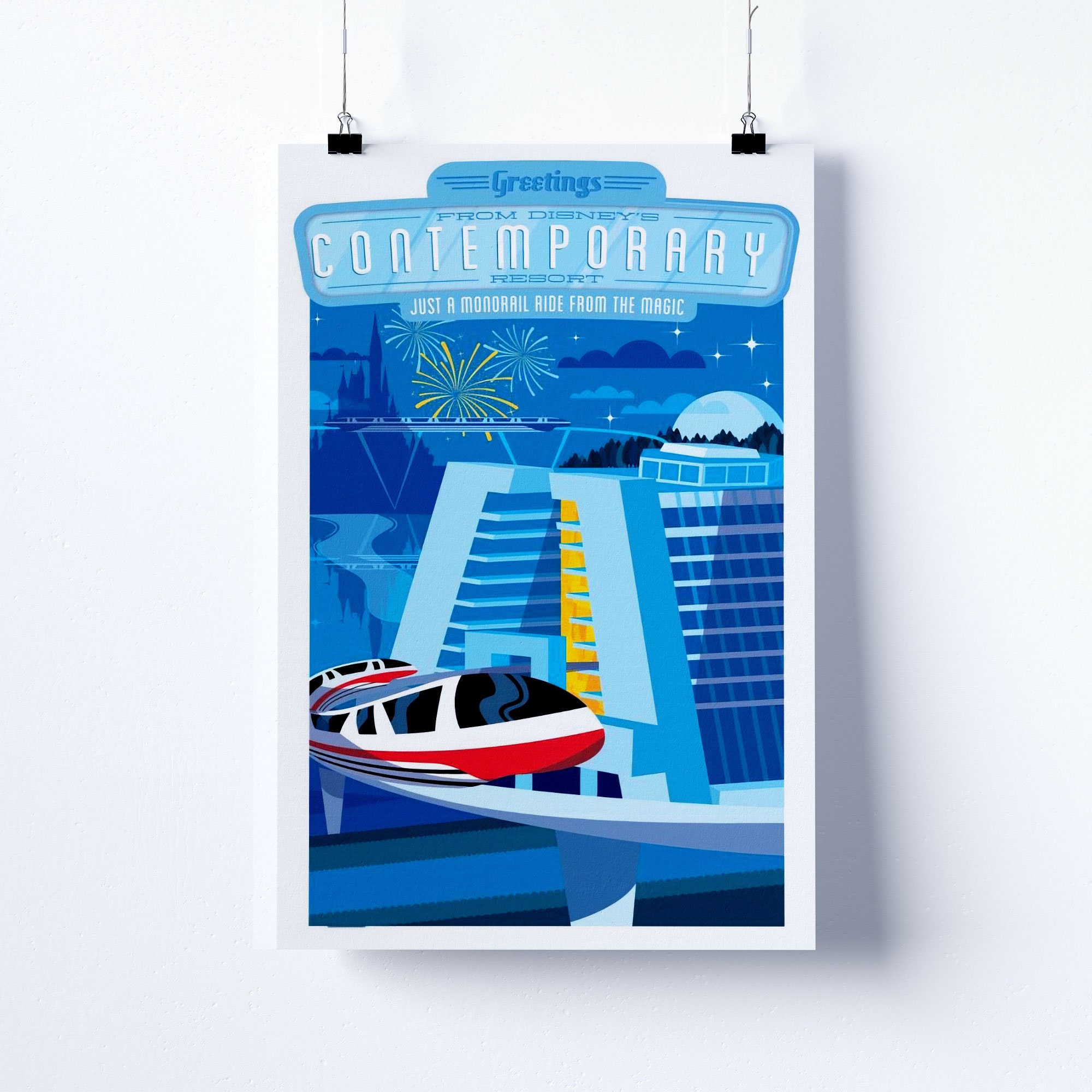 Disney Magic Monorails Poster, Contemporary Resort Poster, Disney ...