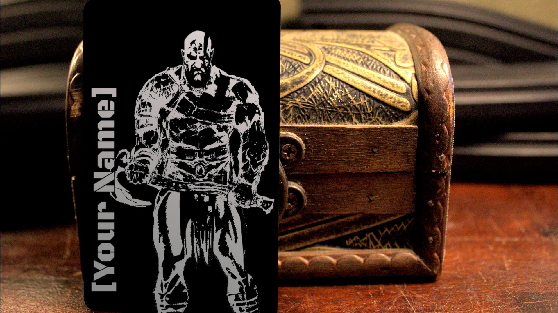 Custom Kratos Metal Card God of War Video Game Edition Matte Black ...