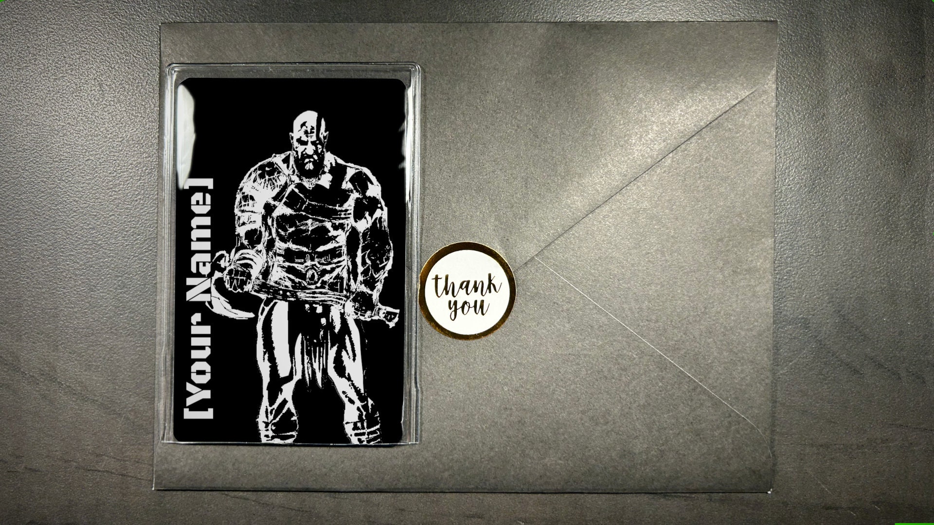 Custom Kratos Metal Card God of War Video Game Edition Matte Black ...