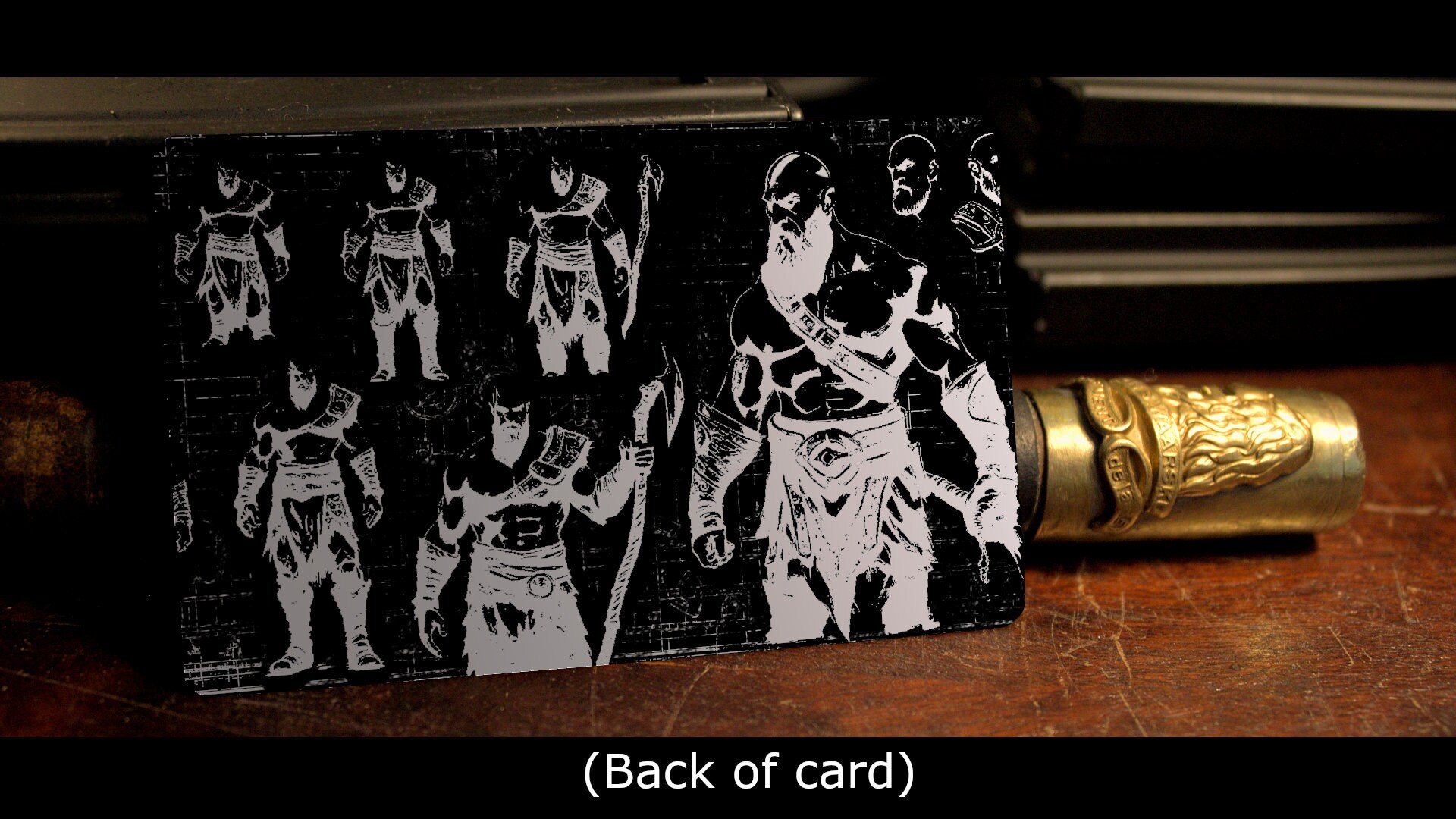 Custom Kratos Metal Card God of War Video Game Edition Matte Black ...