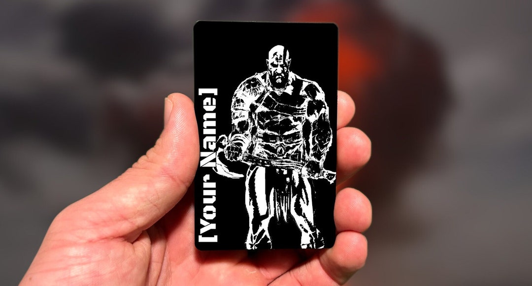 Custom Kratos Metal Card God of War Video Game Edition Matte Black ...