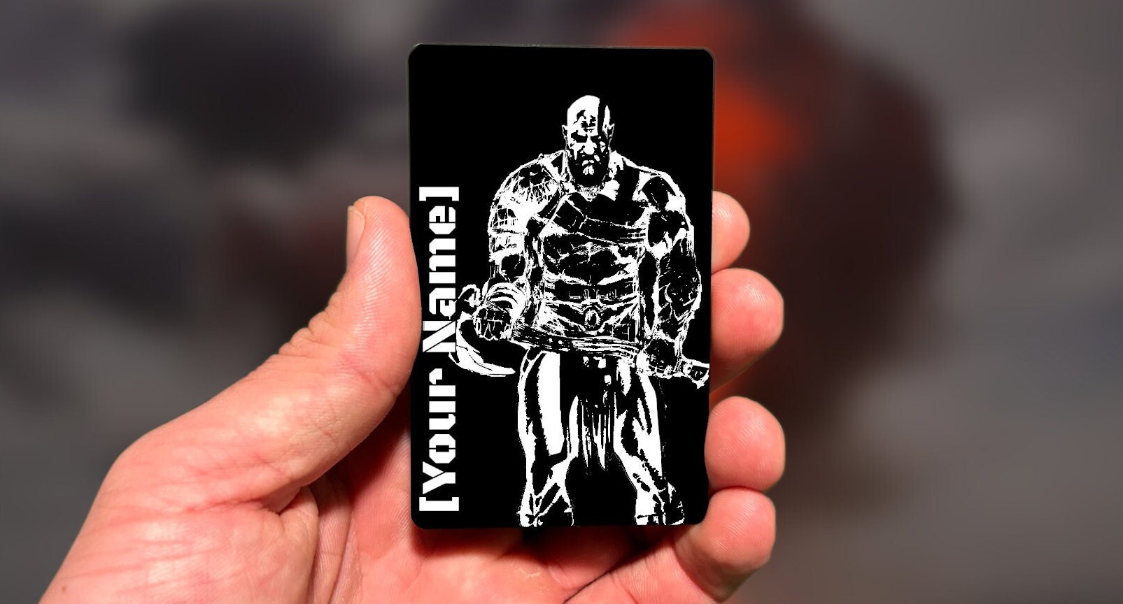 Custom Kratos Metal Card God of War Video Game Edition Matte Black ...