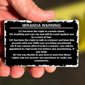 Metal Miranda Warning - Law Enforcement Edition | Laser Engraving ...