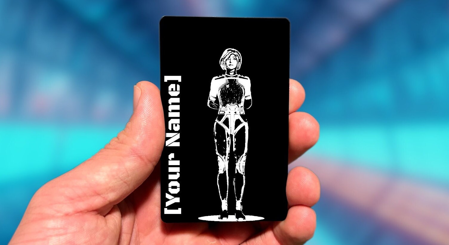 Custom Cortana Character Metal Card - Halo Comic Edition | Matte Black ...