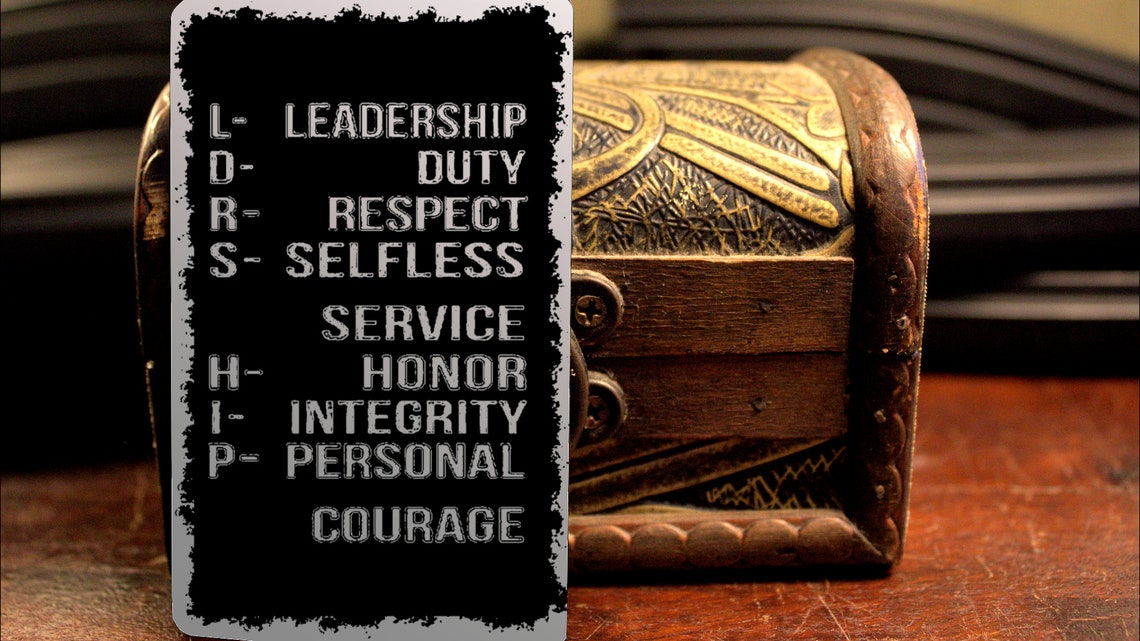 LDRSHIP ROTC Army Card - Laser Engraving | Matte Black Keepsake With ...