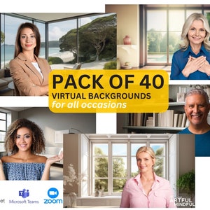 Zoom Backgrounds Pack of 40, Virtual Background, Zoom Background ...