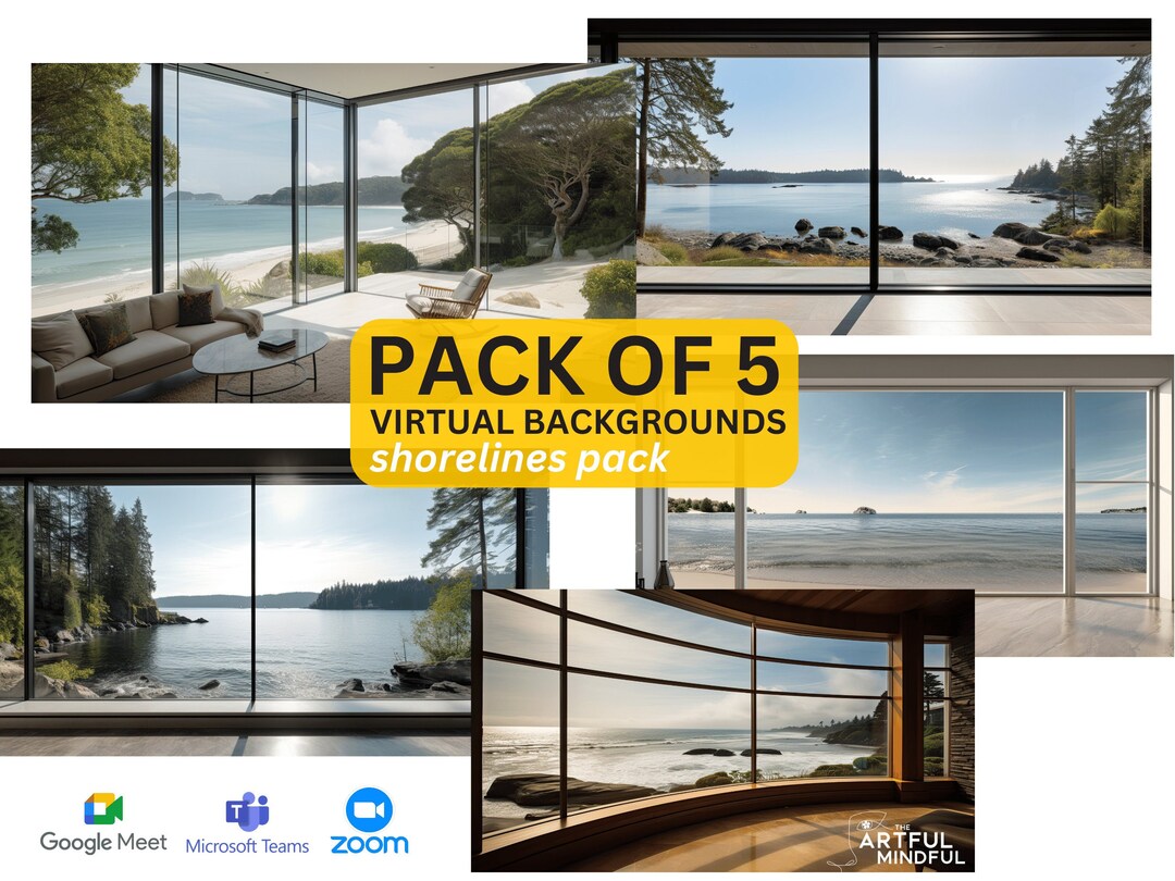 Zoom Backgrounds Pack of 5 Virtual Background Virtual Office - Etsy Canada
