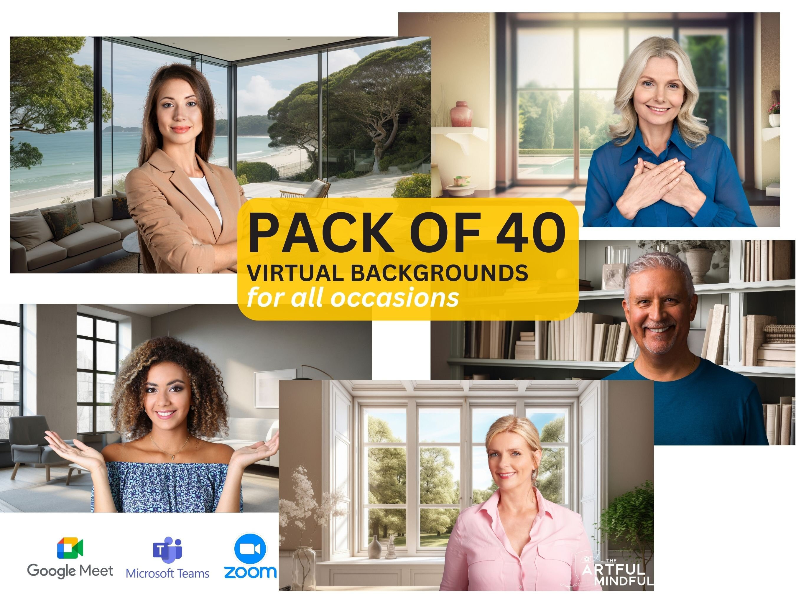 Zoom Backgrounds Pack of 40, Virtual Background, Zoom Background ...