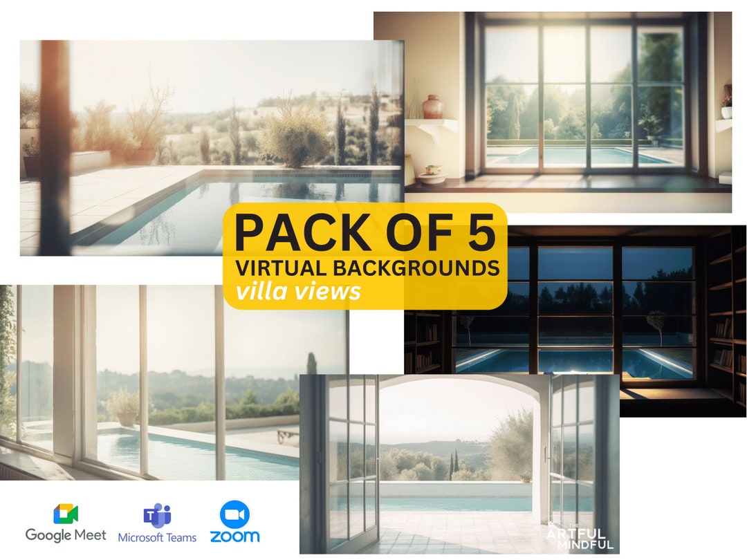 Zoom Backgrounds Pack of 5 Virtual Background Zoom - Etsy