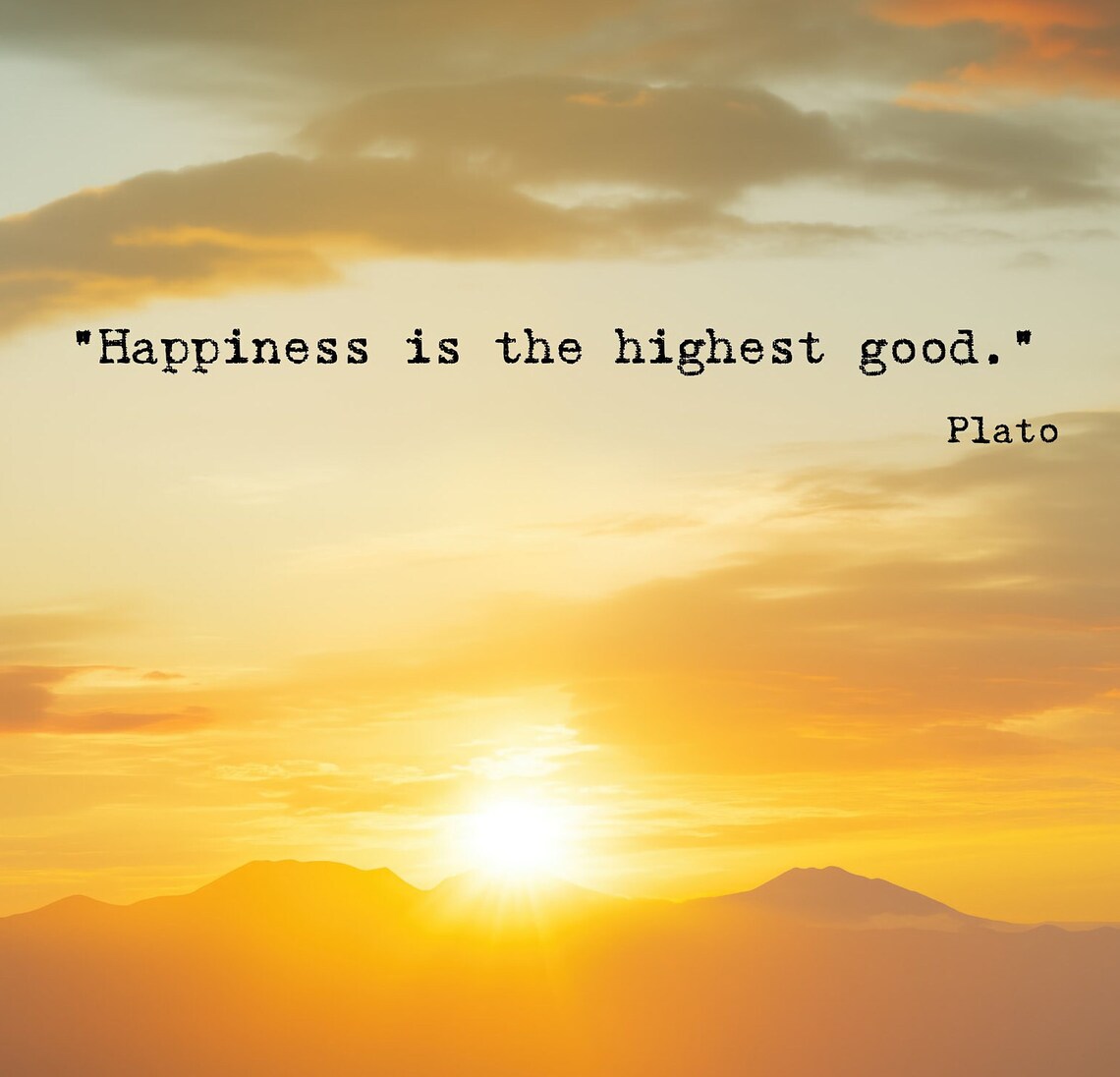 PRINTABLE happiness is the Highest Good Plato Quotation Wall Art ...