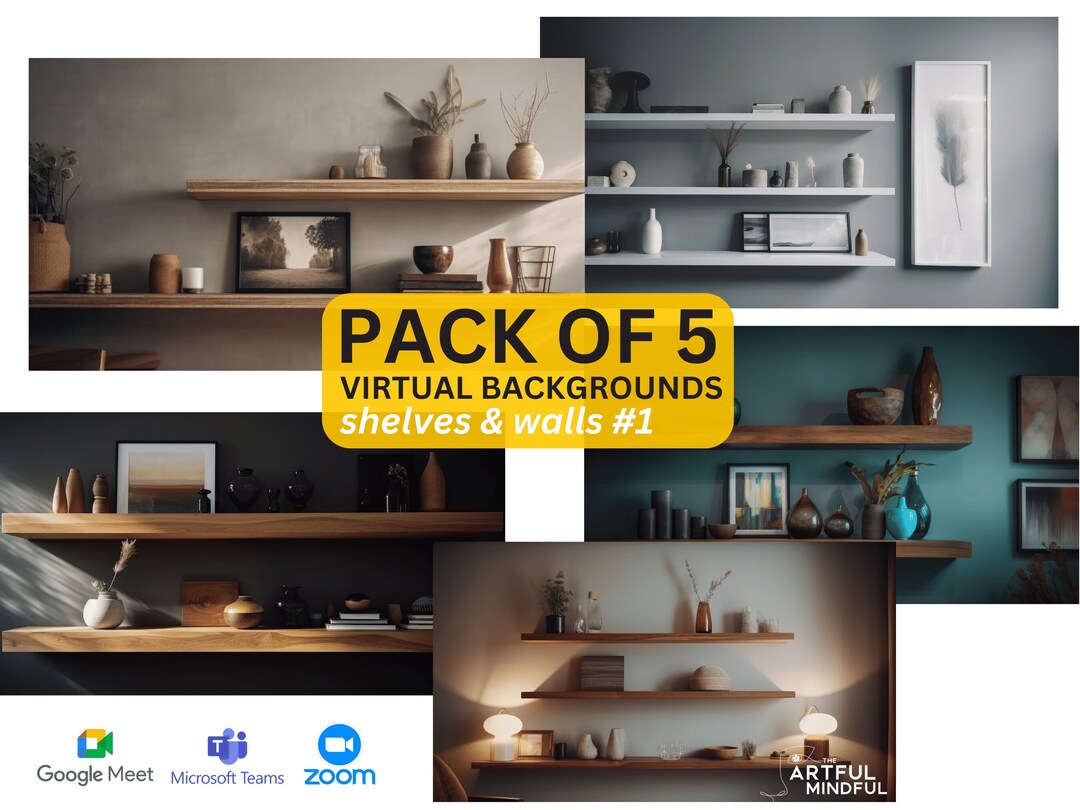 Zoom Backgrounds Pack of 5, Virtual Background, Virtual Office ...