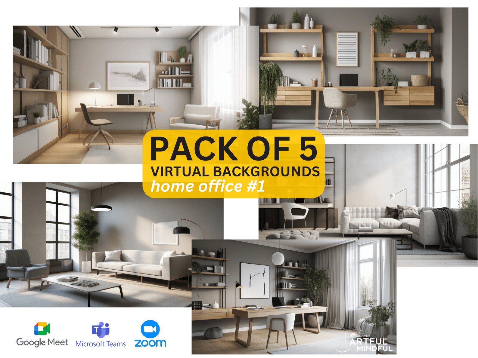 Zoom Backgrounds Pack of 5, Virtual Background, Zoom Background ...