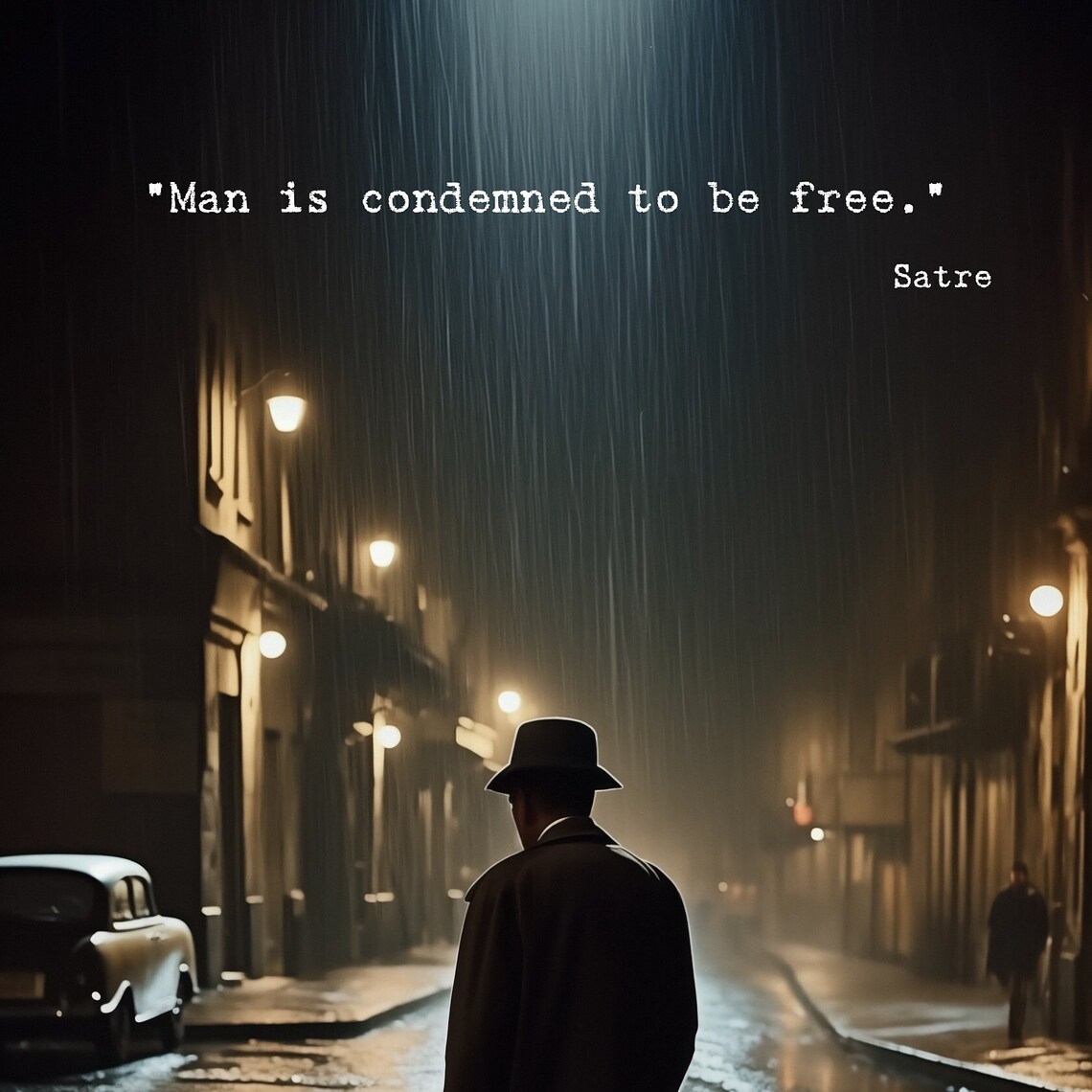 PRINTABLE man is Condemned to Be Free Jean-paul Satre Quotation Wall ...