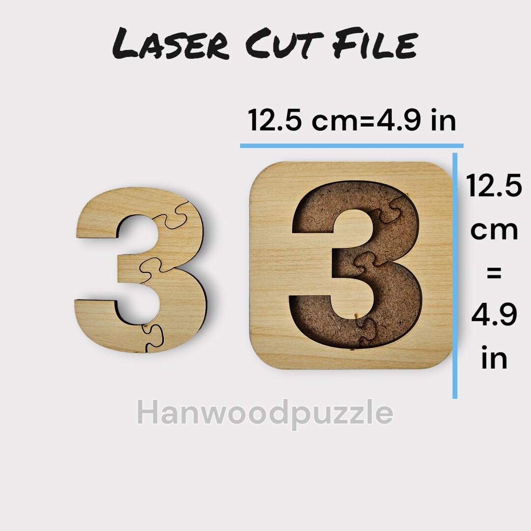Numbers Dxf Pdf SVG AI and EPS 3D Puzzle File Digital - Etsy
