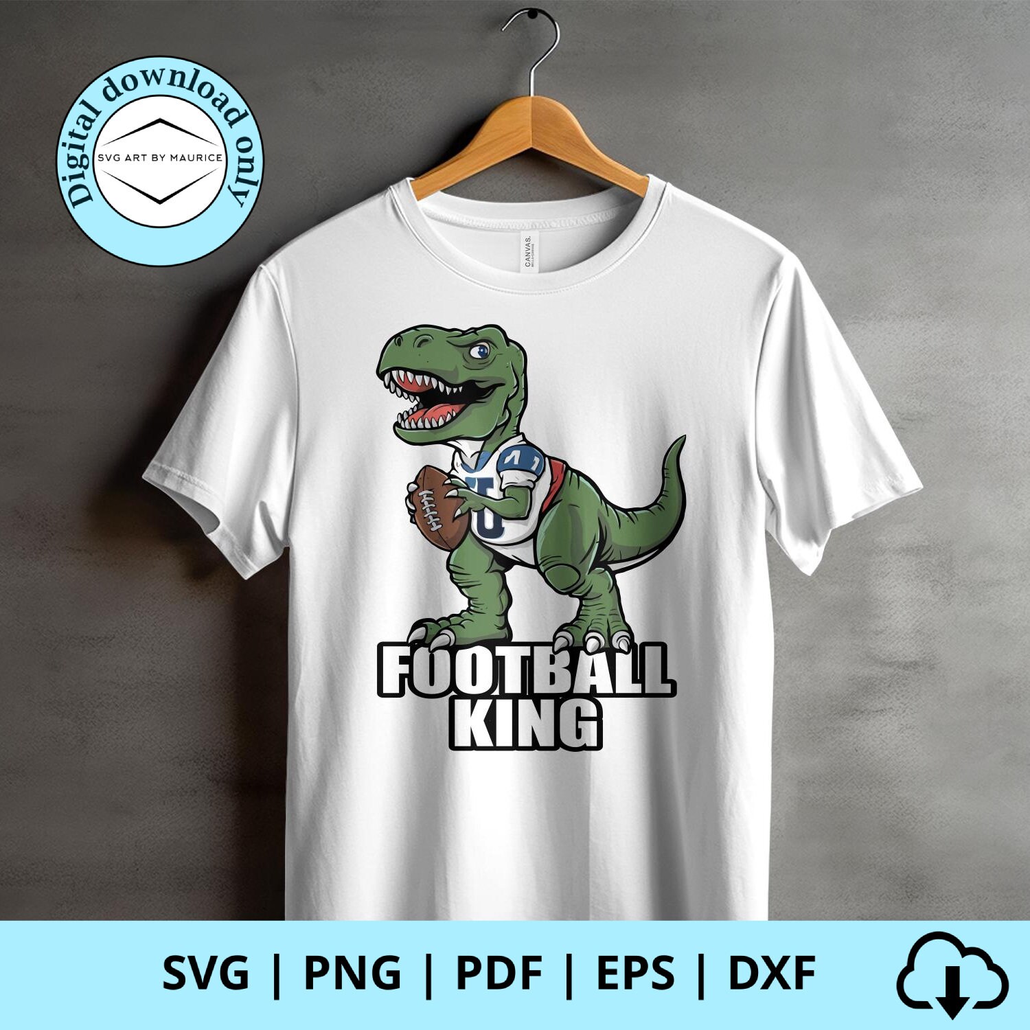 American Football Clipart T-rex SVG Design, Clipart Dinosaur Silhouette ...