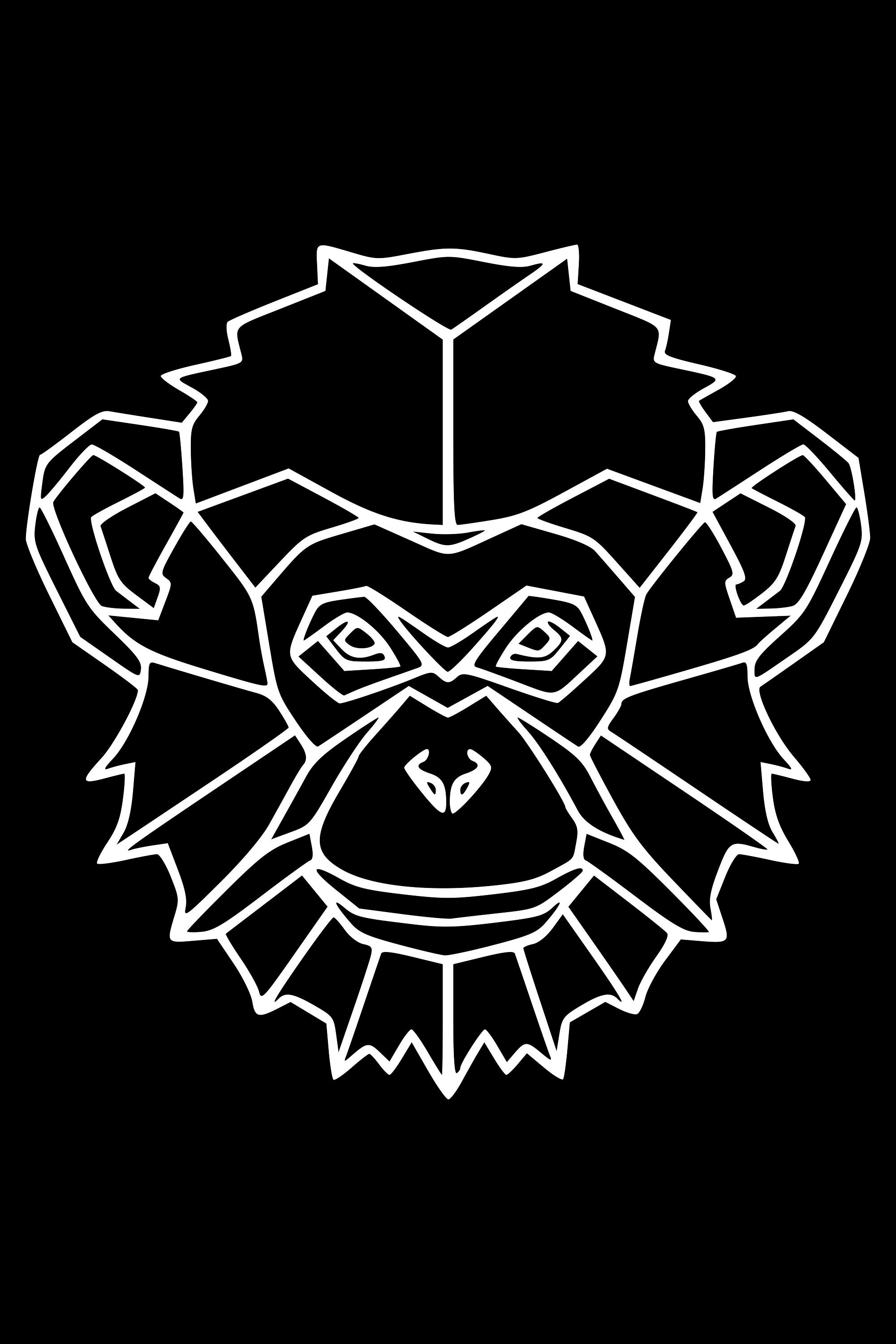 Geometric Line Art of a Ape, Printable Wall Art, Animal Printing ...