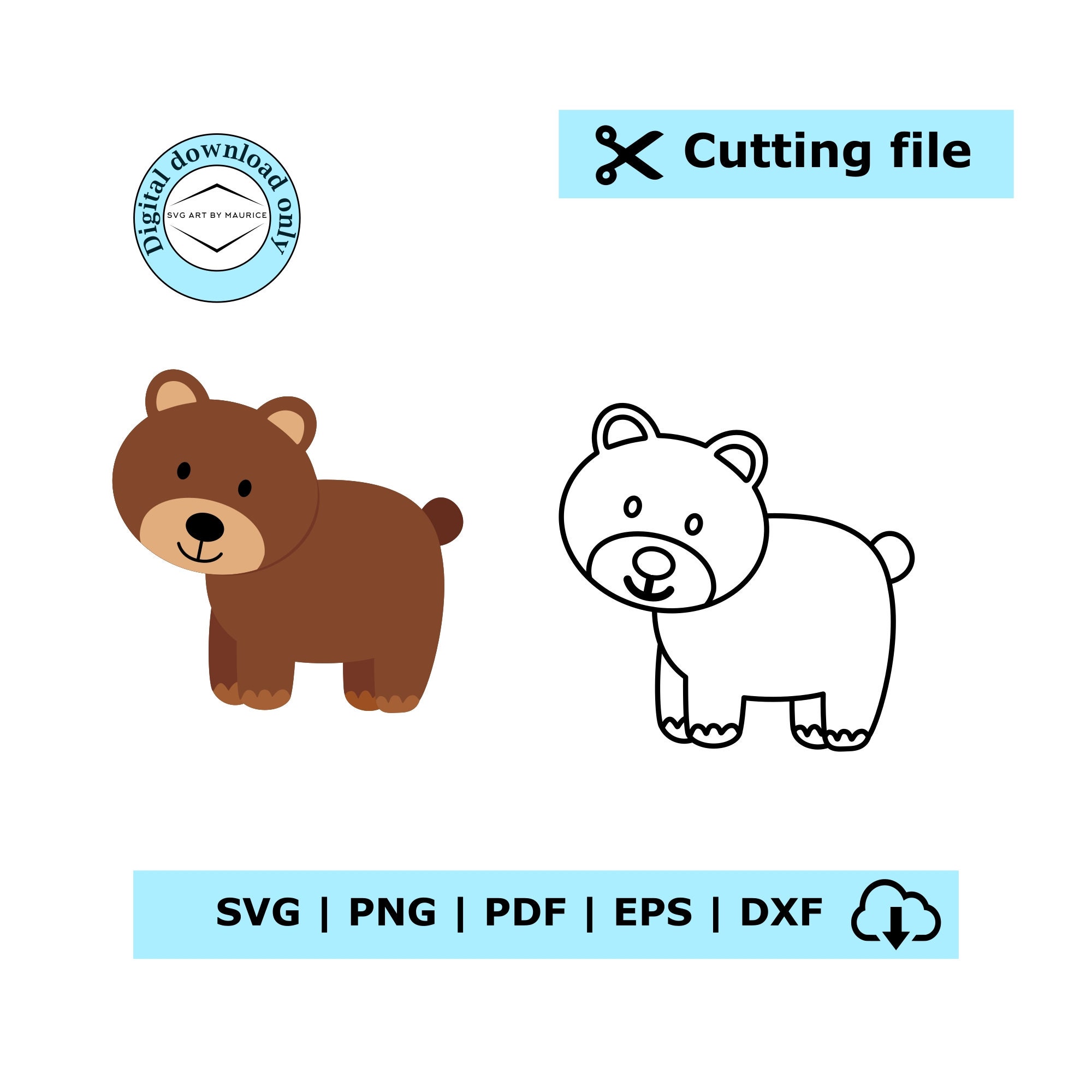 Baby Bear Svg Jungle Animal Svg Bear Svg cute Bear Svg Animal Svg Sweet ...