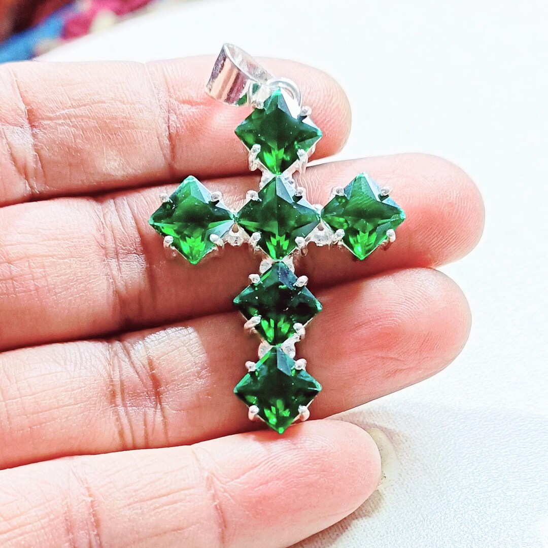 Chrome Diopside Handmade Pendant, Sterling Silver Big Size Stylish ...