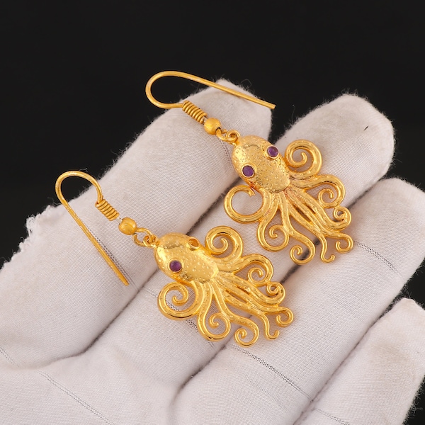Octopus Earrings - Etsy