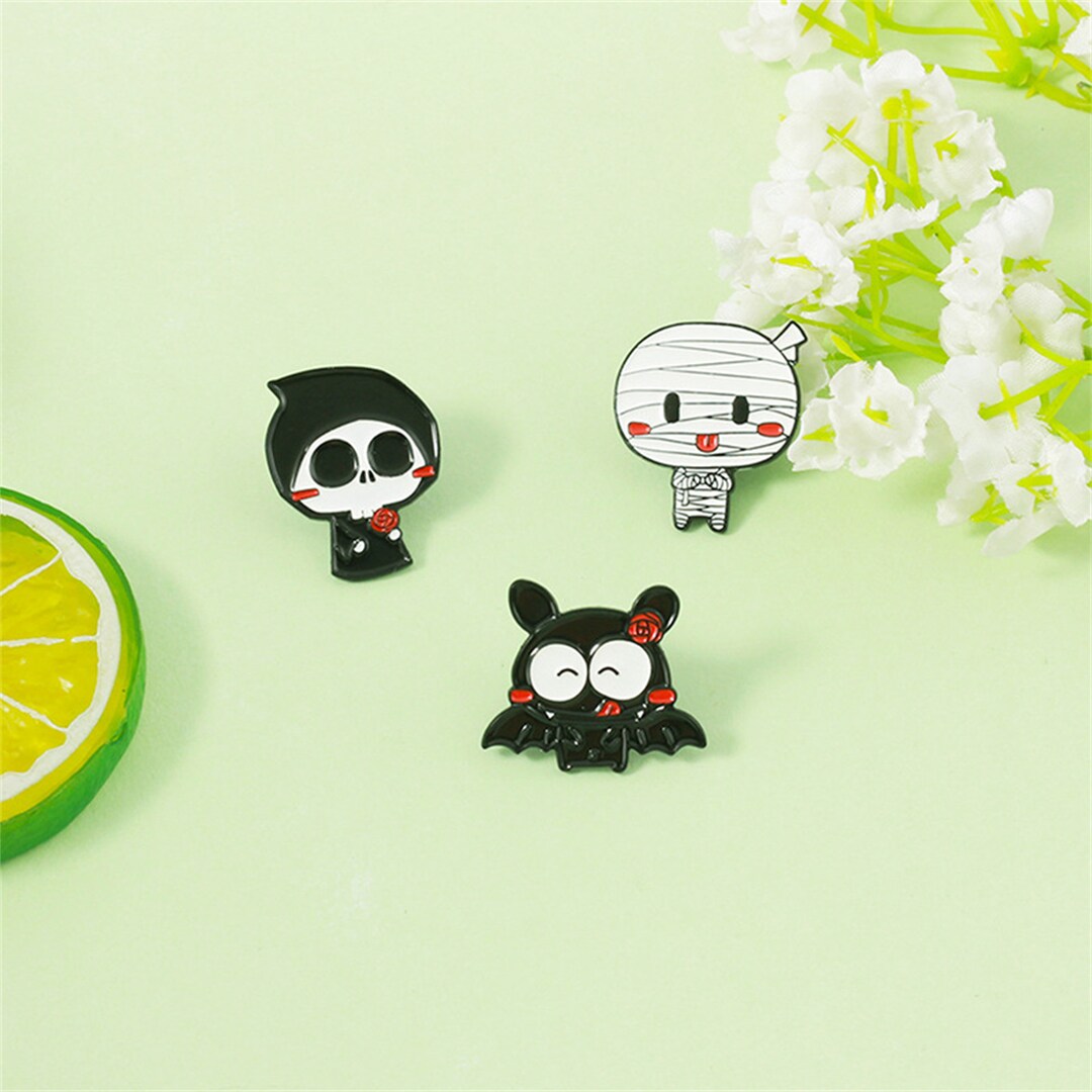 Mummy Bat Skeleton Zombie Pin Halloween Enamel Pin Lapel - Etsy