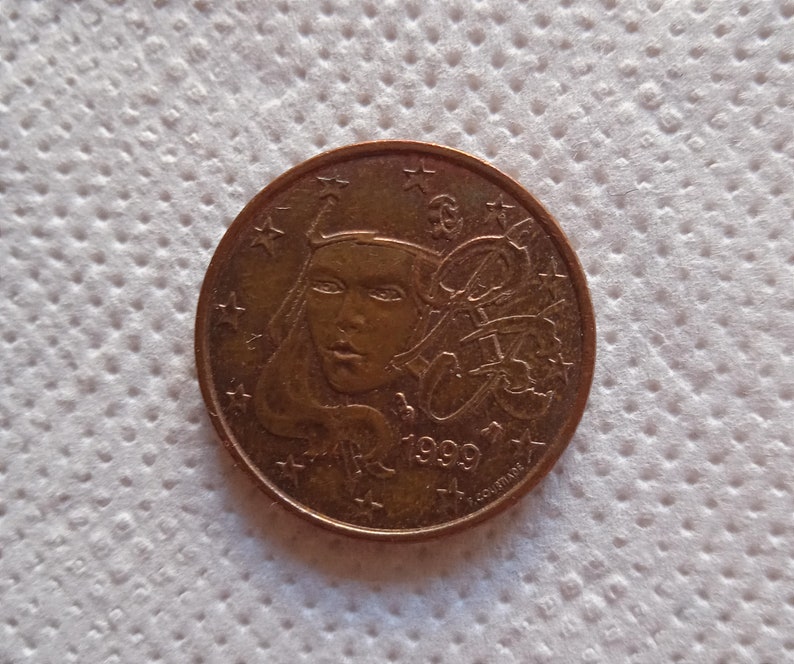 French Five Cent Euro Coin 1999 - Etsy
