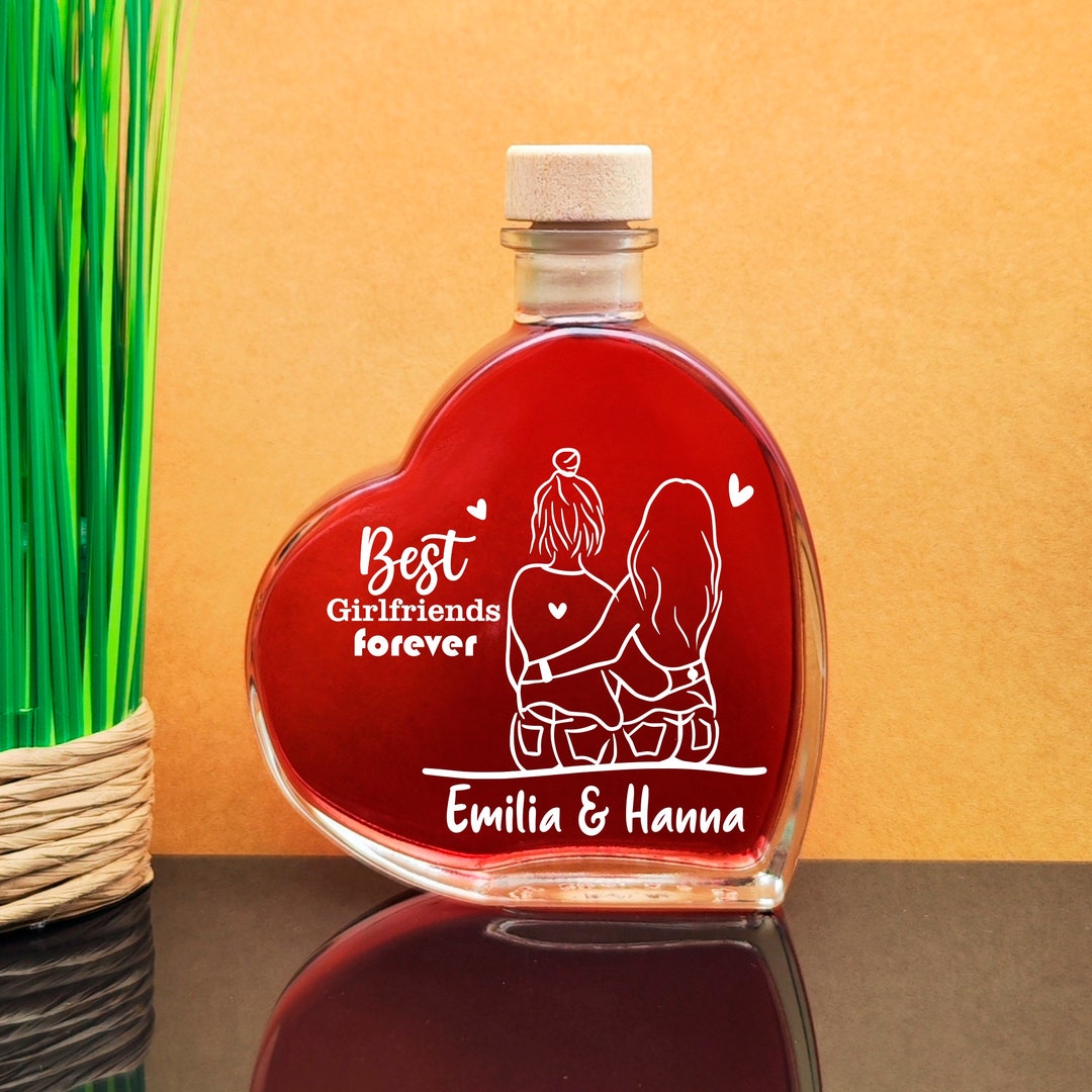 Heart Bottle With Engraving According to Your Wishes - Etsy