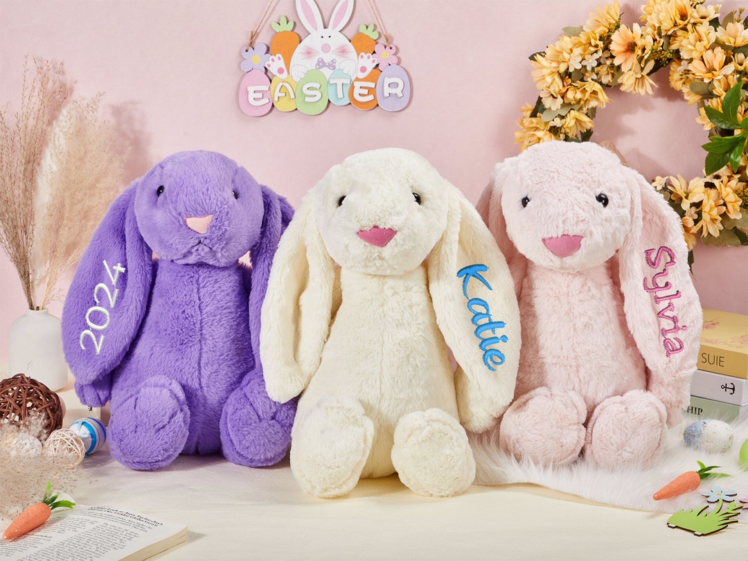 Monogrammed Bunny Rabbit,personalized Bunny Rabbit Plush,custom Stuffed ...