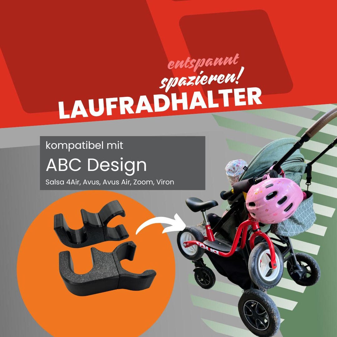 Balance Bike Holder for ABC Design Strollers • Compatible With ABC ...