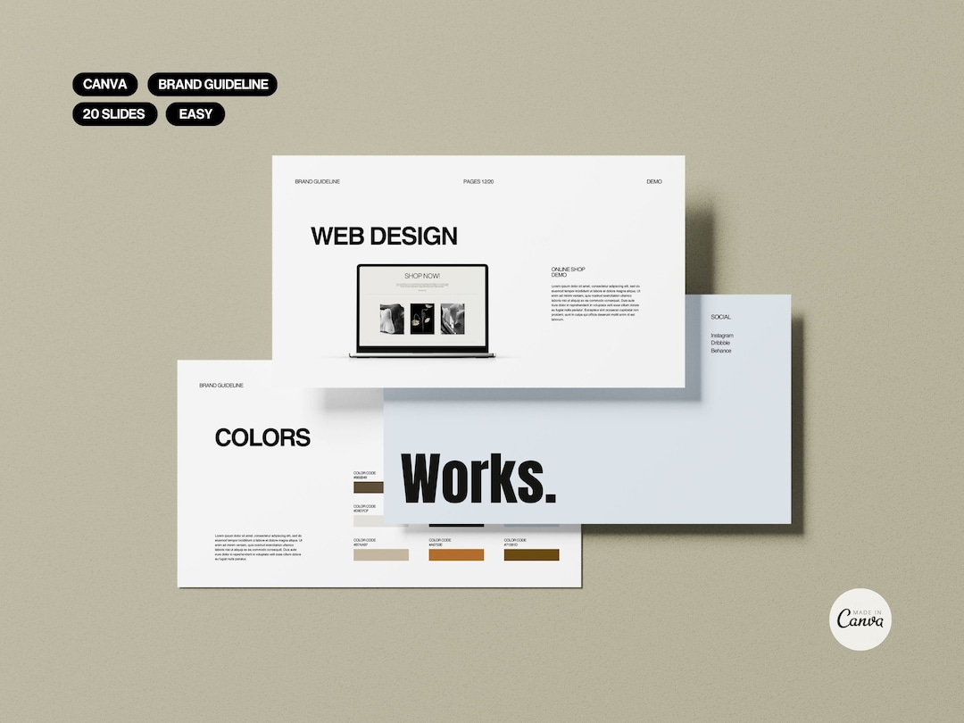 Work Brand Guideline Template, Canva Brand Guidelines, Canva Templates ...
