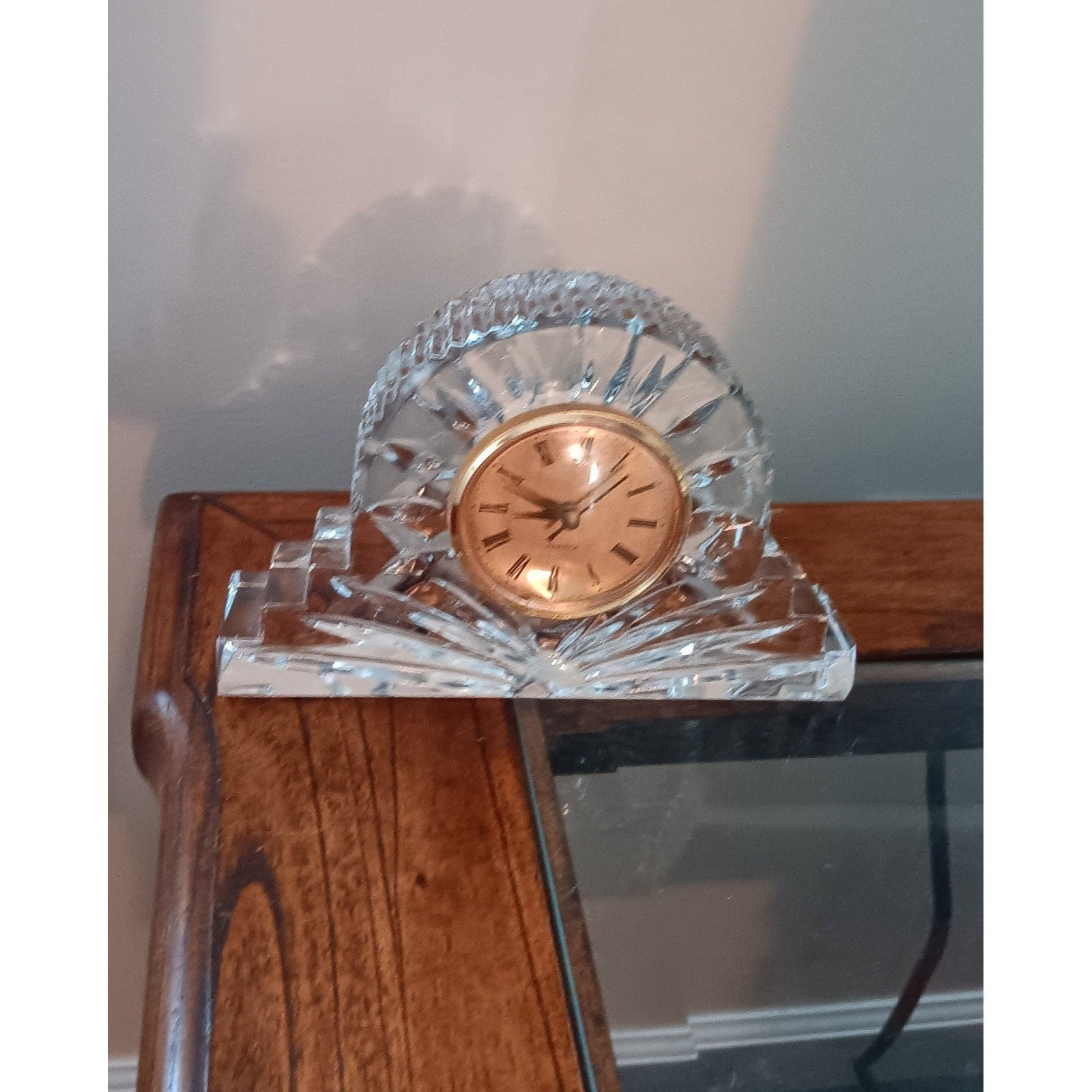 Vintage Crystal Mantel Clock Clocks Home Decor Office Library Clock ...