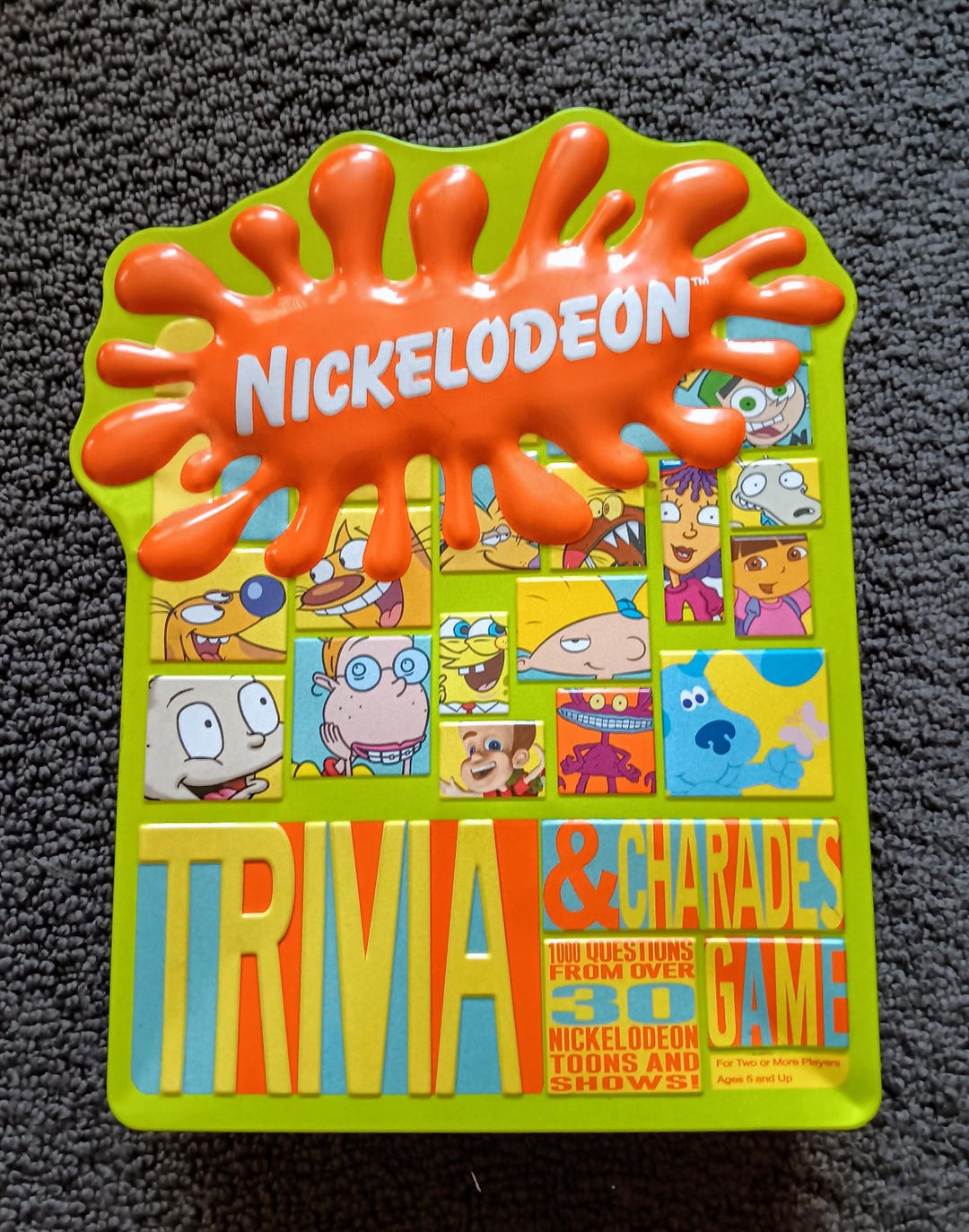 Nickelodeon Trivia and Charades Board Game 2004 Metal Tin - Trivia and ...