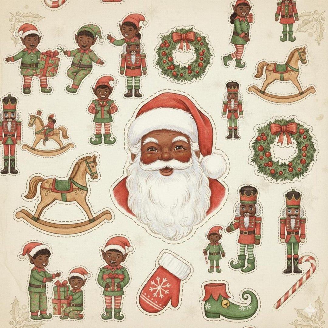 Vintage Christmas Clipart, Scrapbook Paper Crafts (digital Download) - Etsy