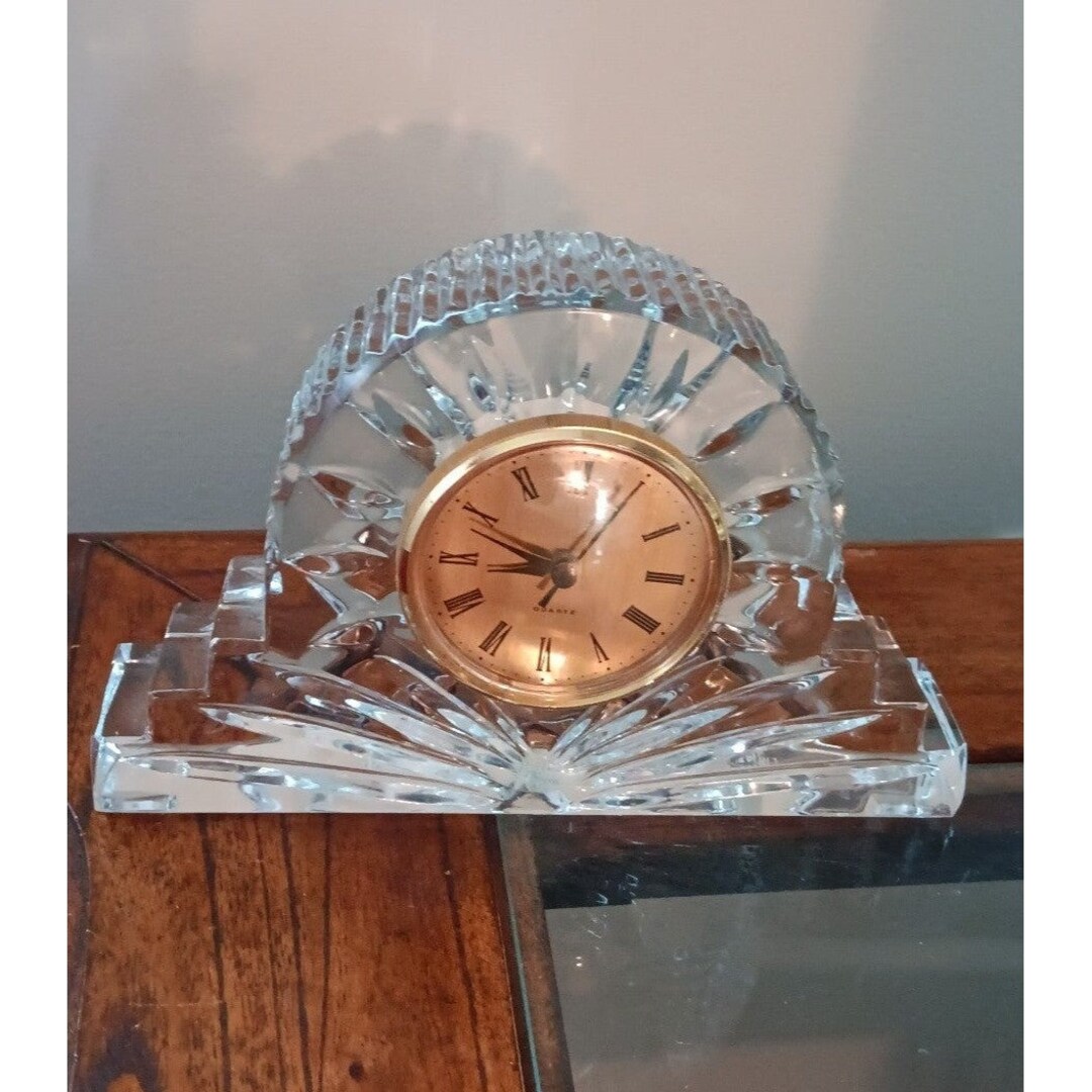 Vintage Crystal Mantel Clock - Clocks - Home Decor - Office Library ...