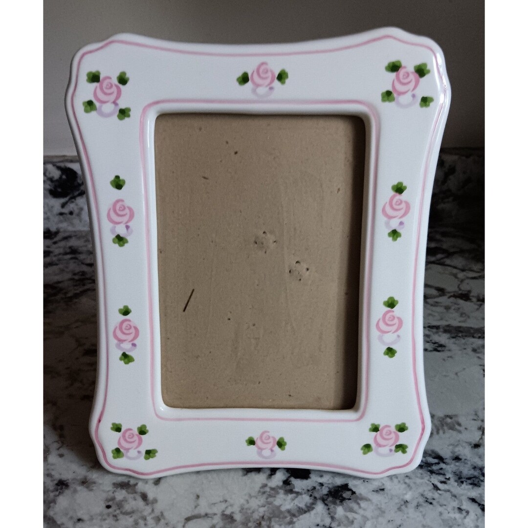 Vintage Hand-painted Ceramic Picture Frame – Rosebud Decor - Etsy