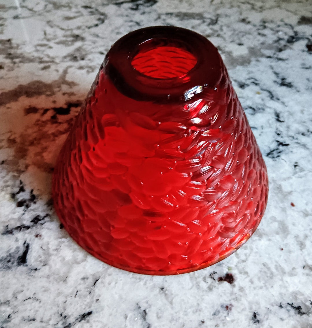 Ruby Red Glass Lamp Shade Glass Lamp Shades Embossed Glass Lamp Shades ...