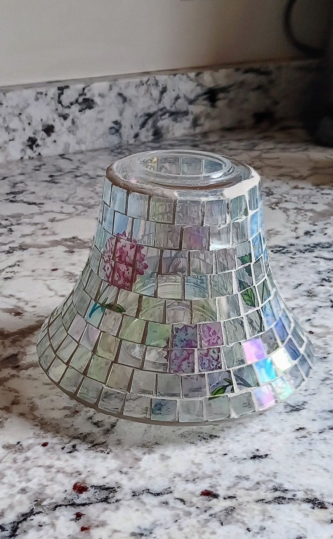 Large Stained Glass Candle Shade - Candle Topper - Candle Decor ...