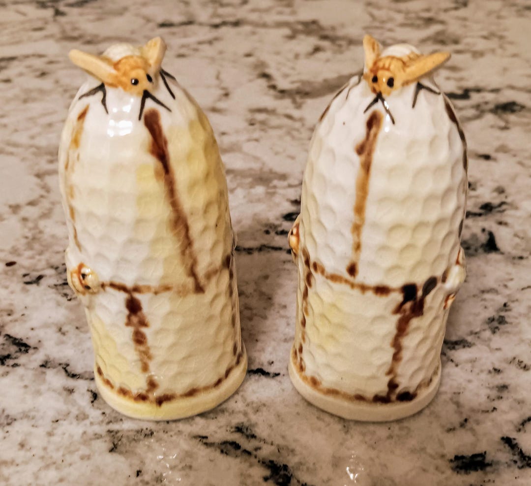 Honey Bee Salt and Pepper Shakers - Beehive Salt and Pepper Shakers ...