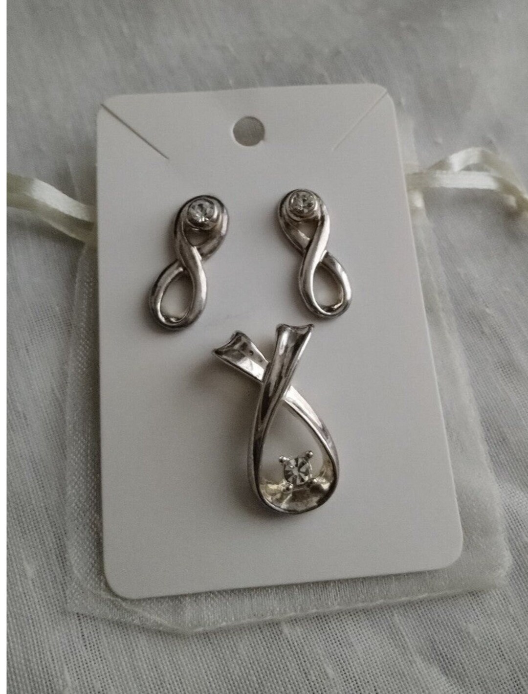 Silver Pendant and Earrings Set Silver Jewelry Sets Women's Pendant ...