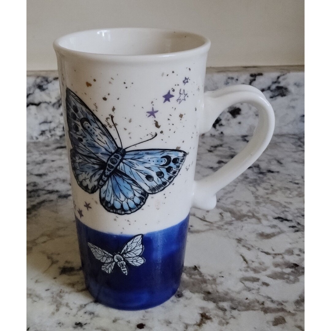 Taĺl Butterfly Mug - Seeds and Sunshine - Butterflies - Stars - Glitter ...