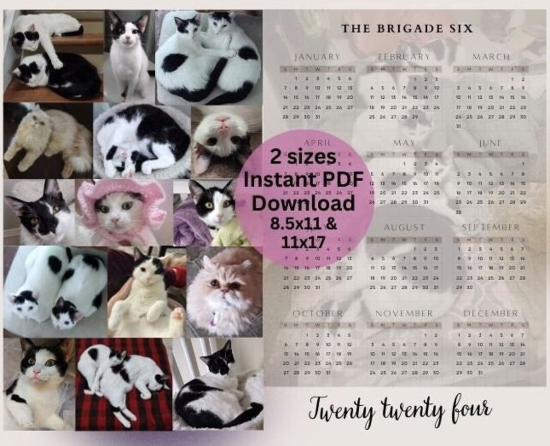 B&W Brigade 6 Calendar 2024 - Etsy